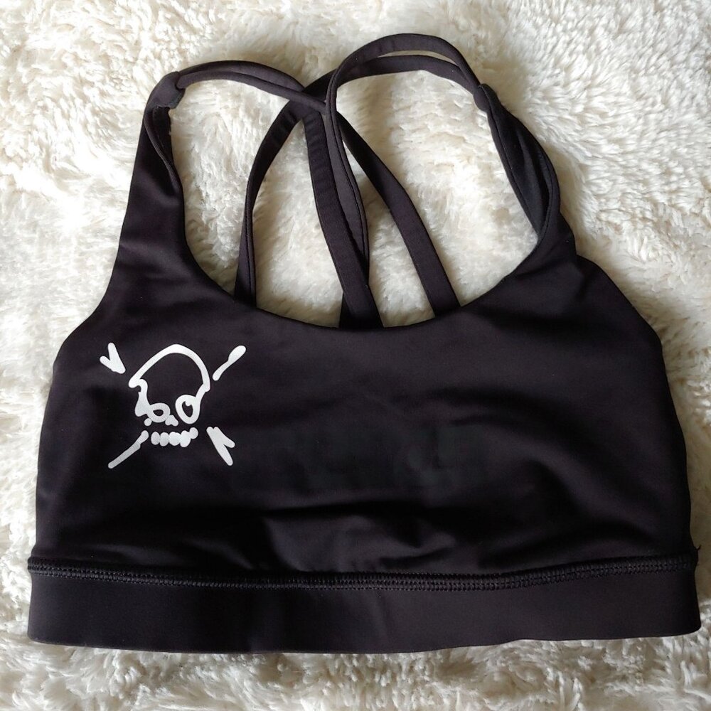 Lululemon Soul Cycle Black Skull Sports Bra Size 2 - Gem